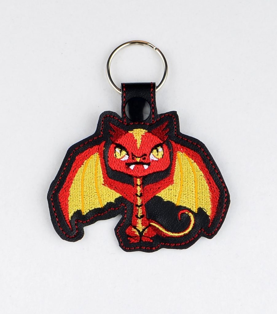 Tiny Smaug Dragon Snap Tab Key Fob – String Theory Fabric Art