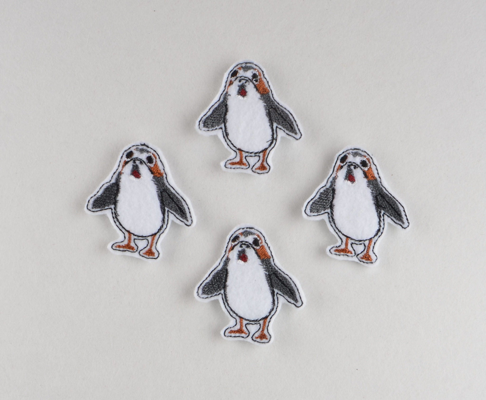 Star Battles Startled Space Penguin – String Theory Fabric Art