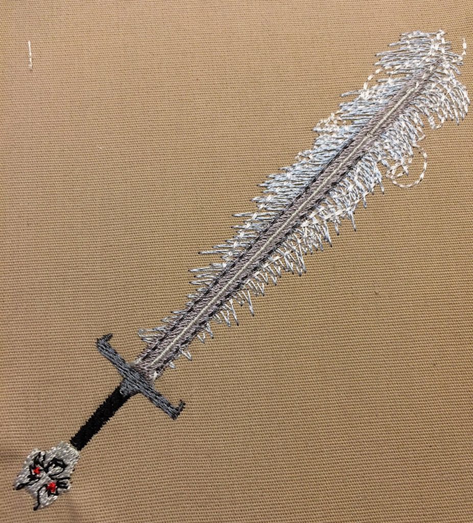Wolf Sword Machine – String Theory Fabric Art