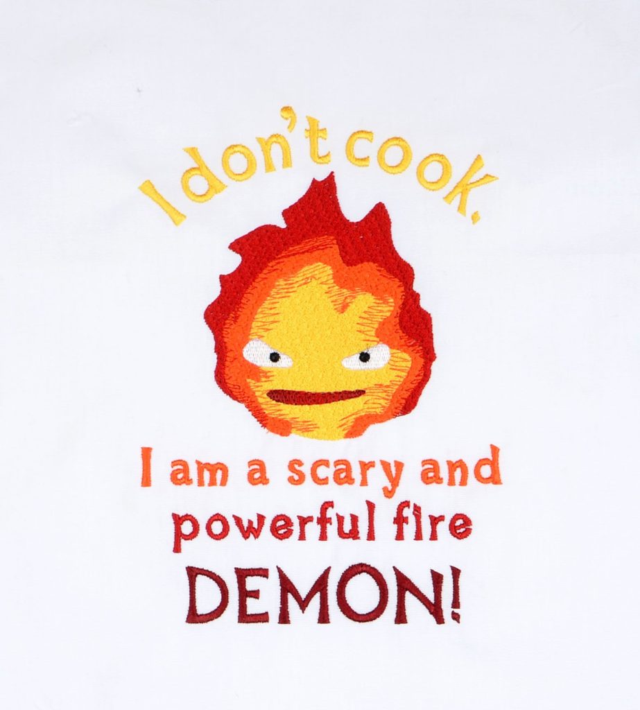 Angry Flame I am a Scary and Powerful Fire Demon – String Theory Fabric Art