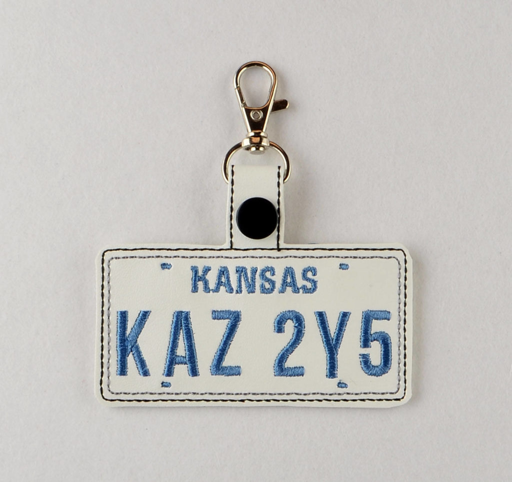 Paranormal Baby’s License Plate Snap Tab Key Fob – String Theory Fabric Art