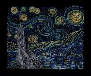 Starry Night – Van Gogh – String Theory Fabric Art