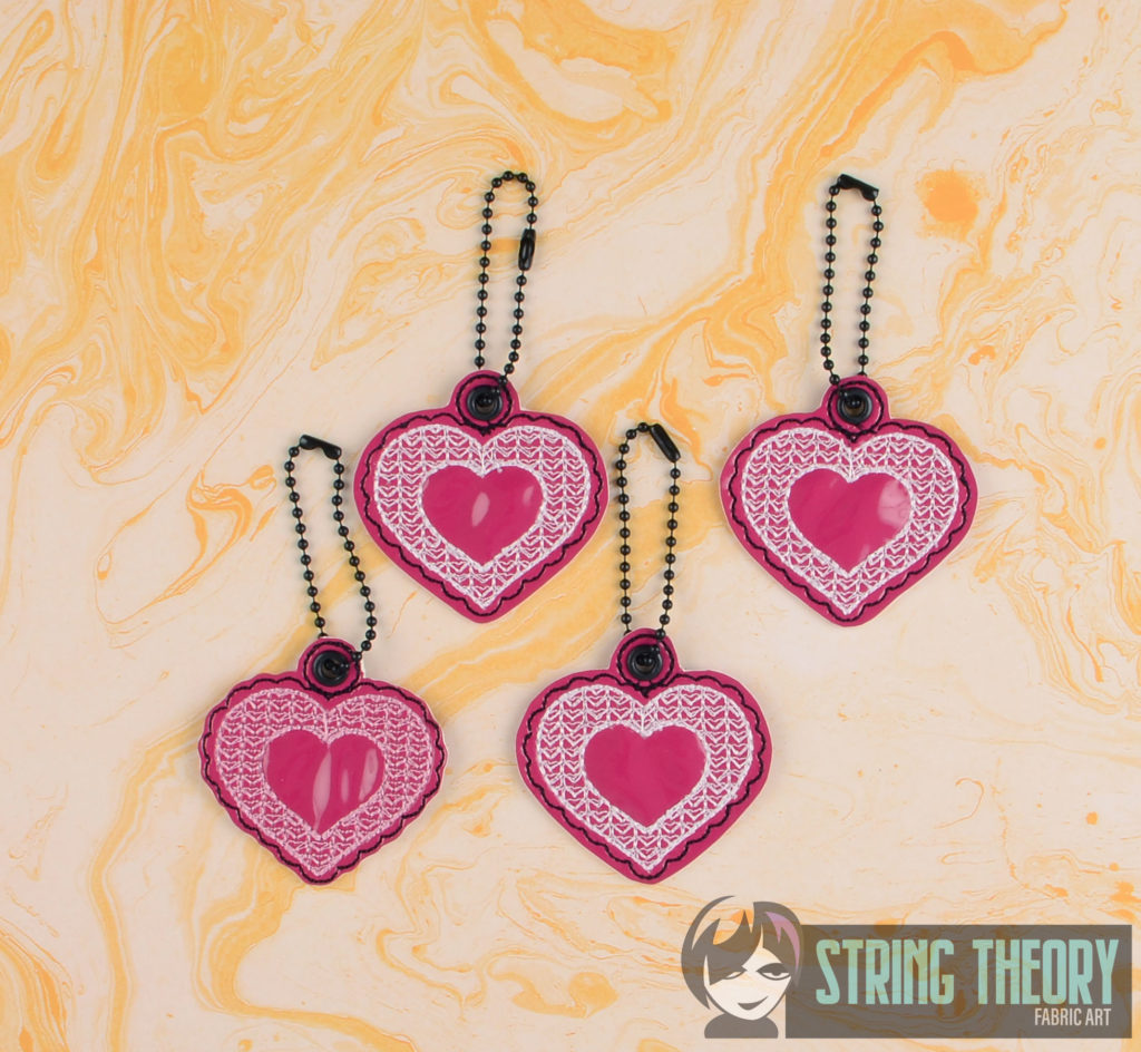 Puffy Heart Dangle – String Theory Fabric Art