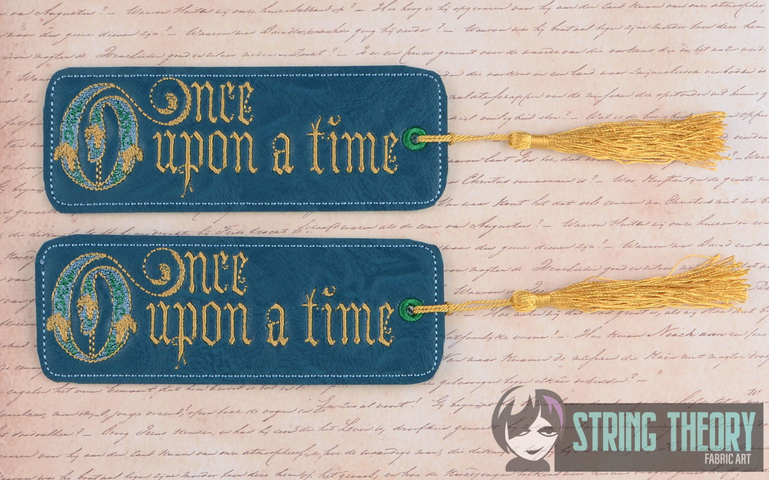 Once Upon A Time Traditional Bookmark – String Theory Fabric Art