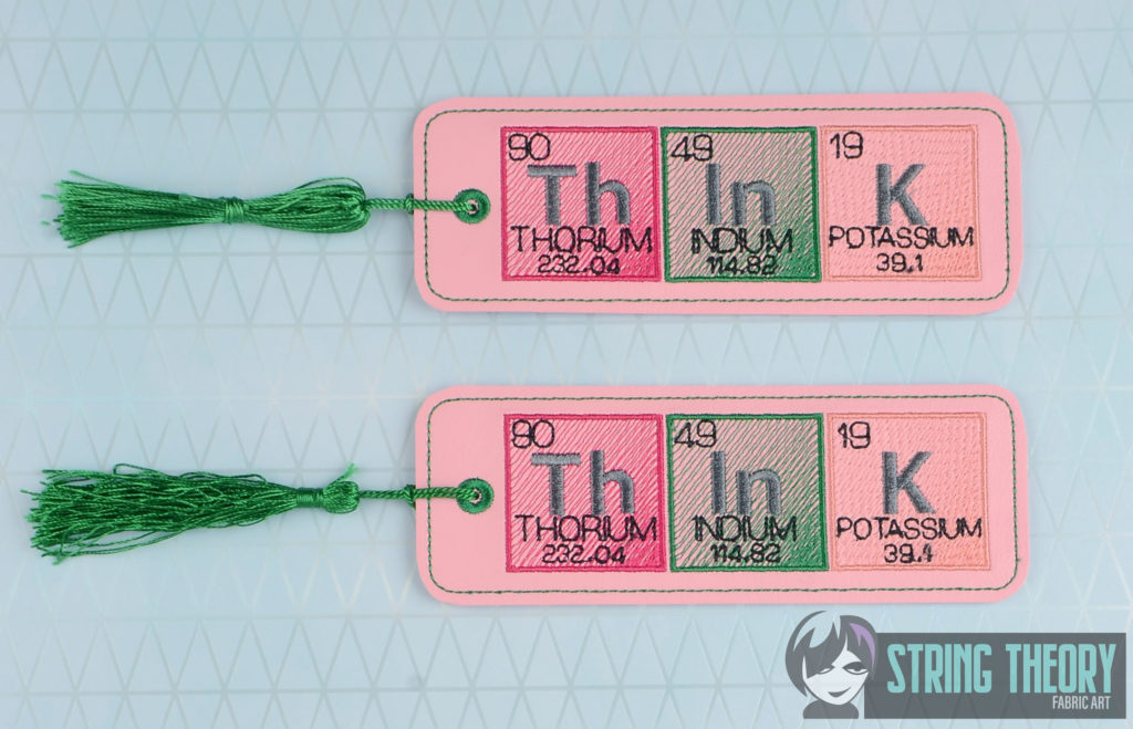 THINK Periodic Table of Elements Bookmark – String Theory Fabric Art