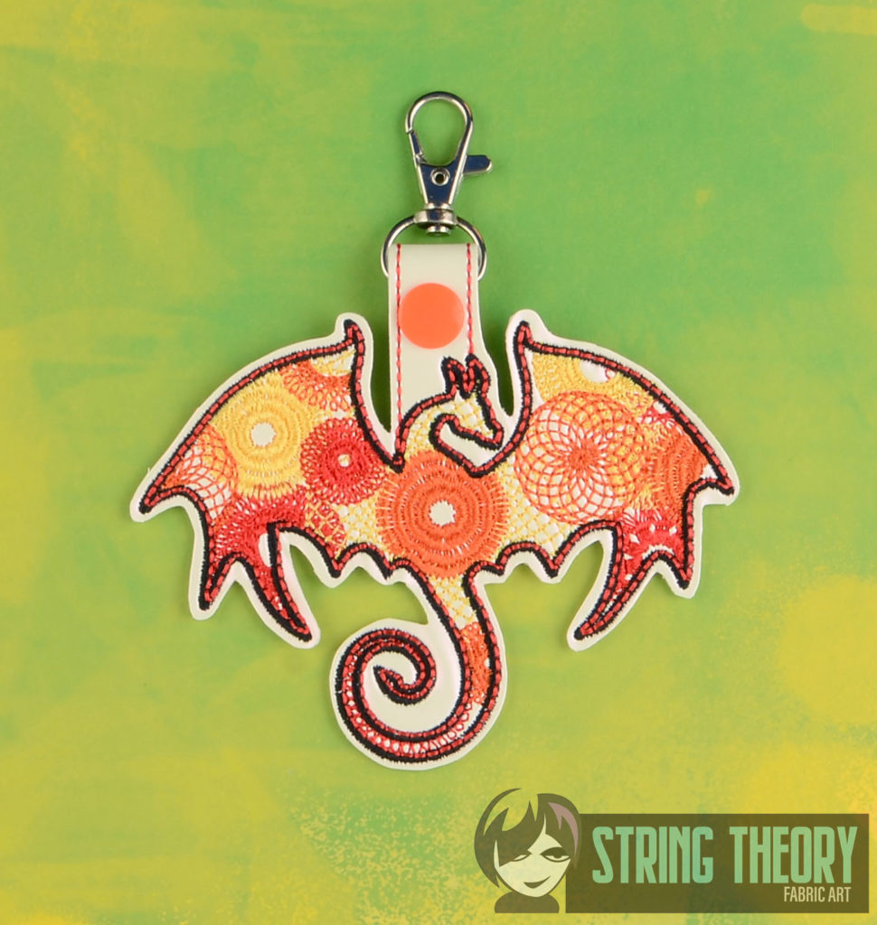 Spirograph Dragon – String Theory Fabric Art