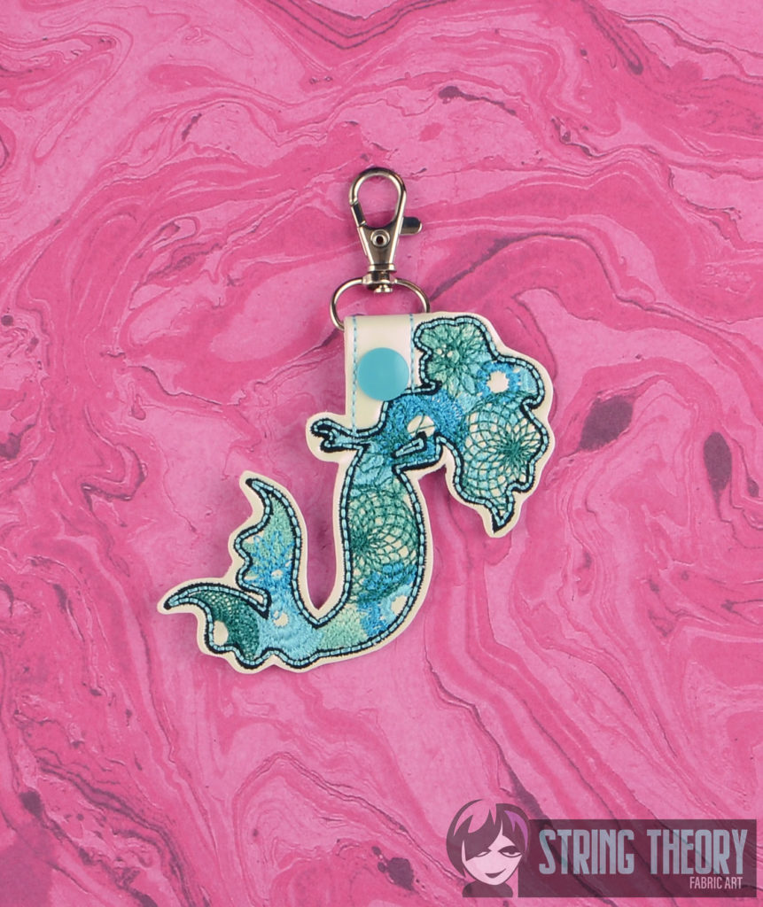 Spirograph Mermaid Snap Tab Key Fob – String Theory Fabric Art
