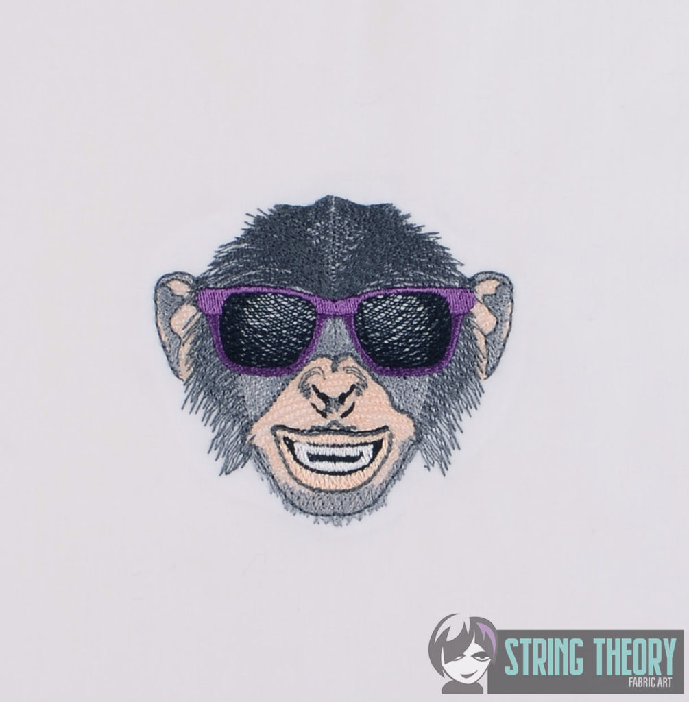 Three Wise Monkeys – See No Evil – String Theory Fabric Art