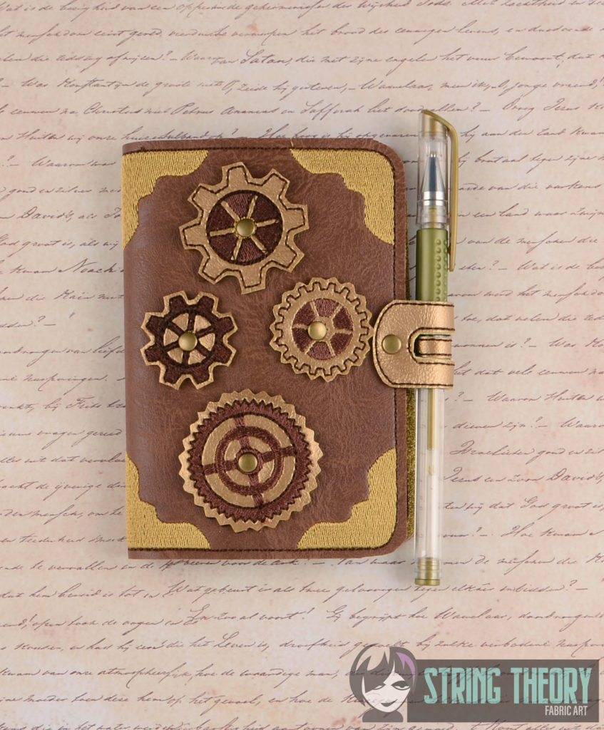 Steampunk 3D Gears Notebook Cover – String Theory Fabric Art