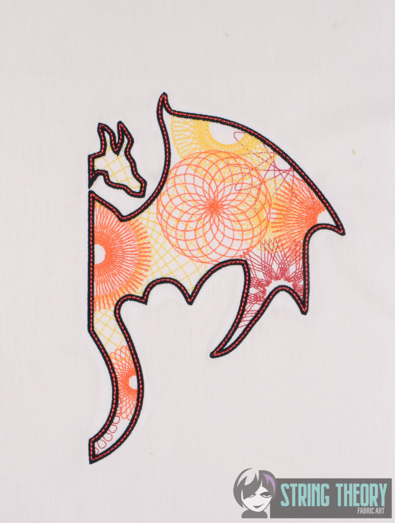 Spirograph Dragon Split – String Theory Fabric Art