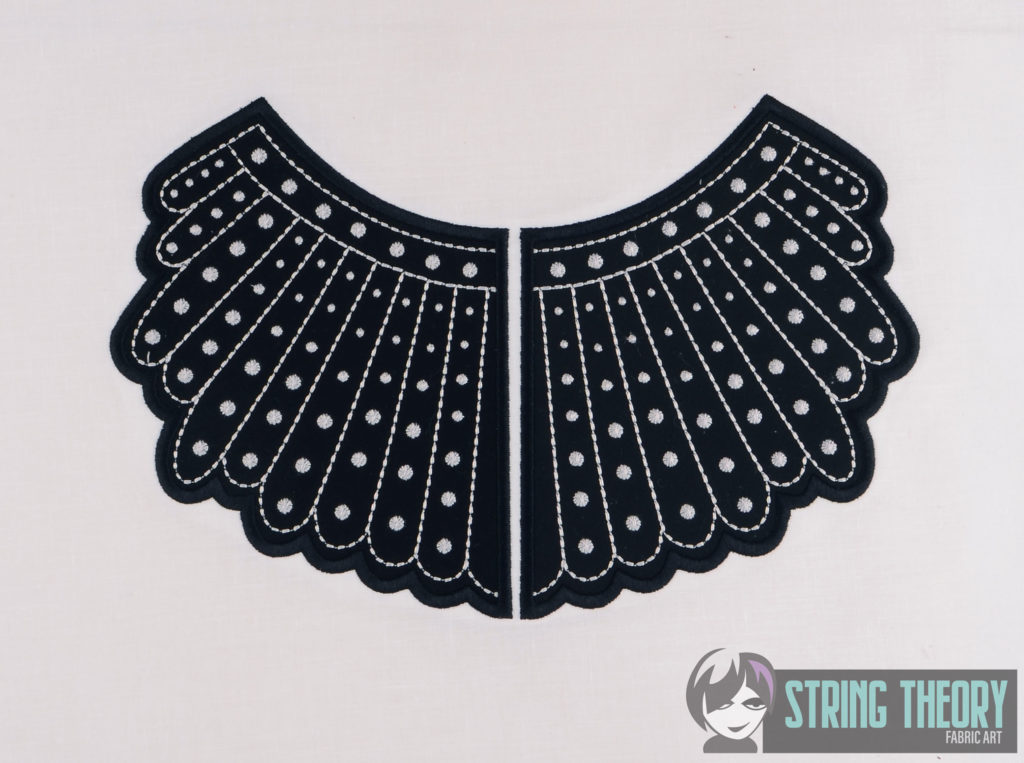 RBG Dissent Jabot Appliqué Split – String Theory Fabric Art