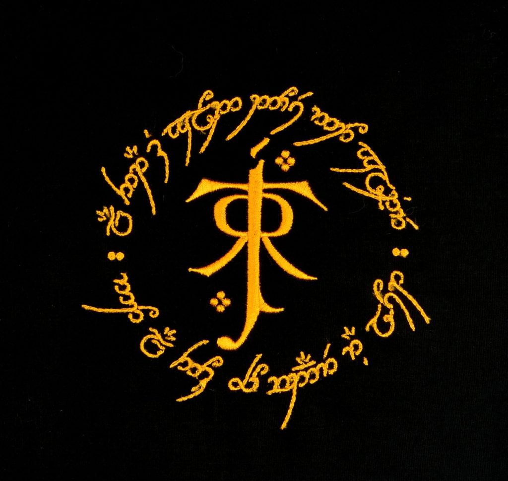 Tolkien Symbol & Ring – String Theory Fabric Art