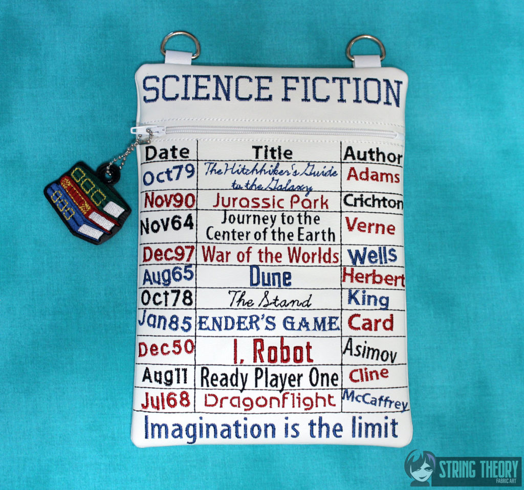 Sci-Fi Science Fiction Books Library Card Fully Lined Zip Bag – String ...