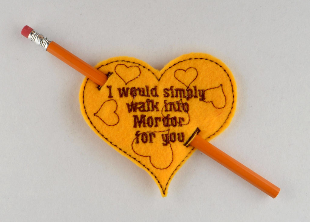 I Would Simply Walk Into Mordor Heart – String Theory Fabric Art