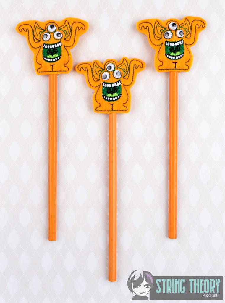 Googly Eye Monster 2 – String Theory Fabric Art