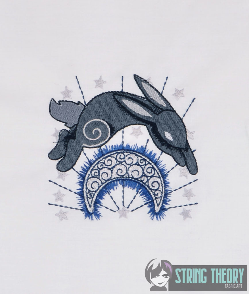 Black Rabbit of Inle – String Theory Fabric Art