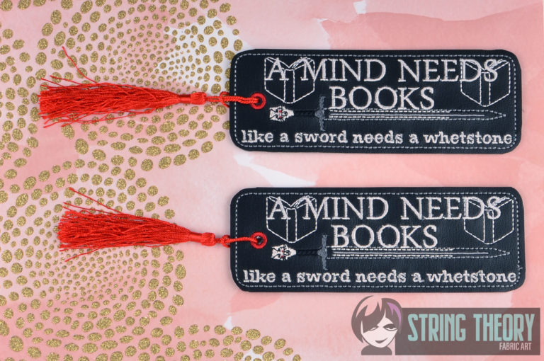 A Mind Needs a Book Bookmark – String Theory Fabric Art