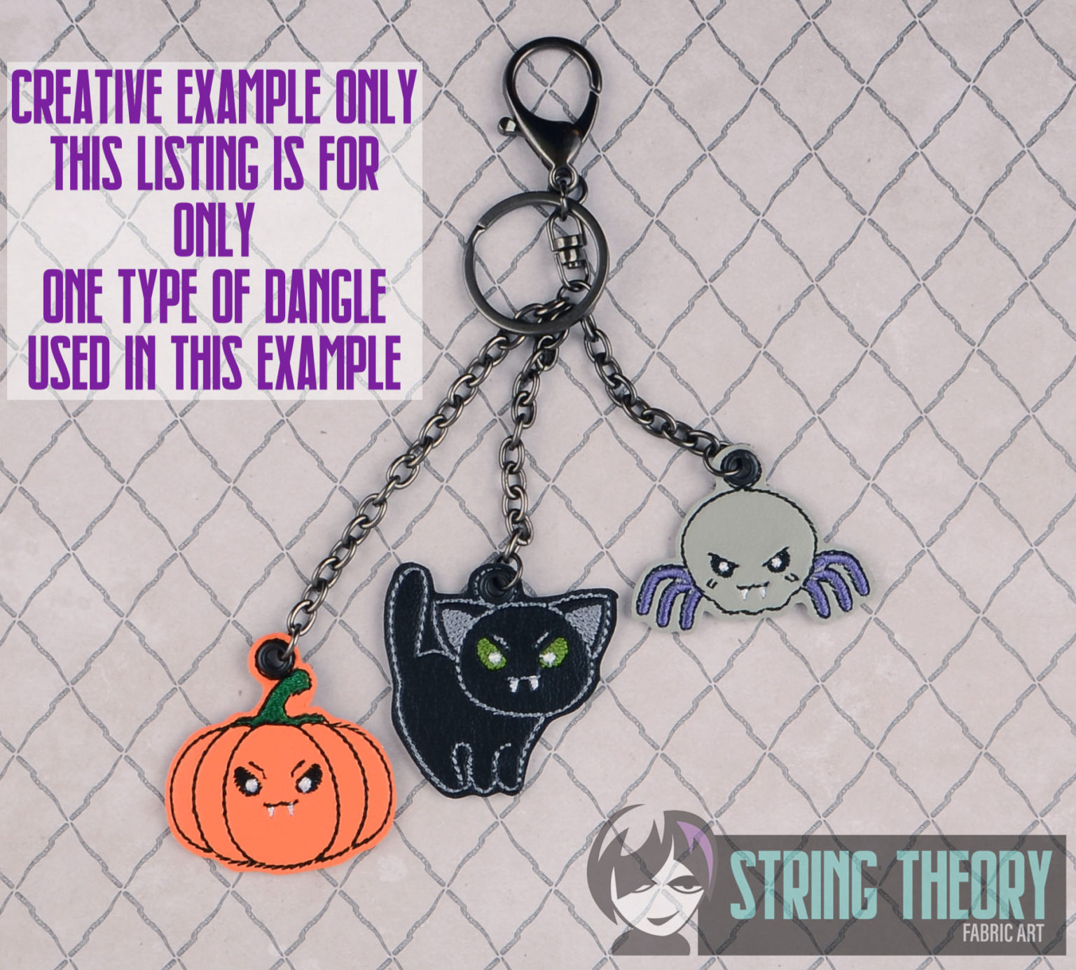 Chibi Vamp Cat – String Theory Fabric Art