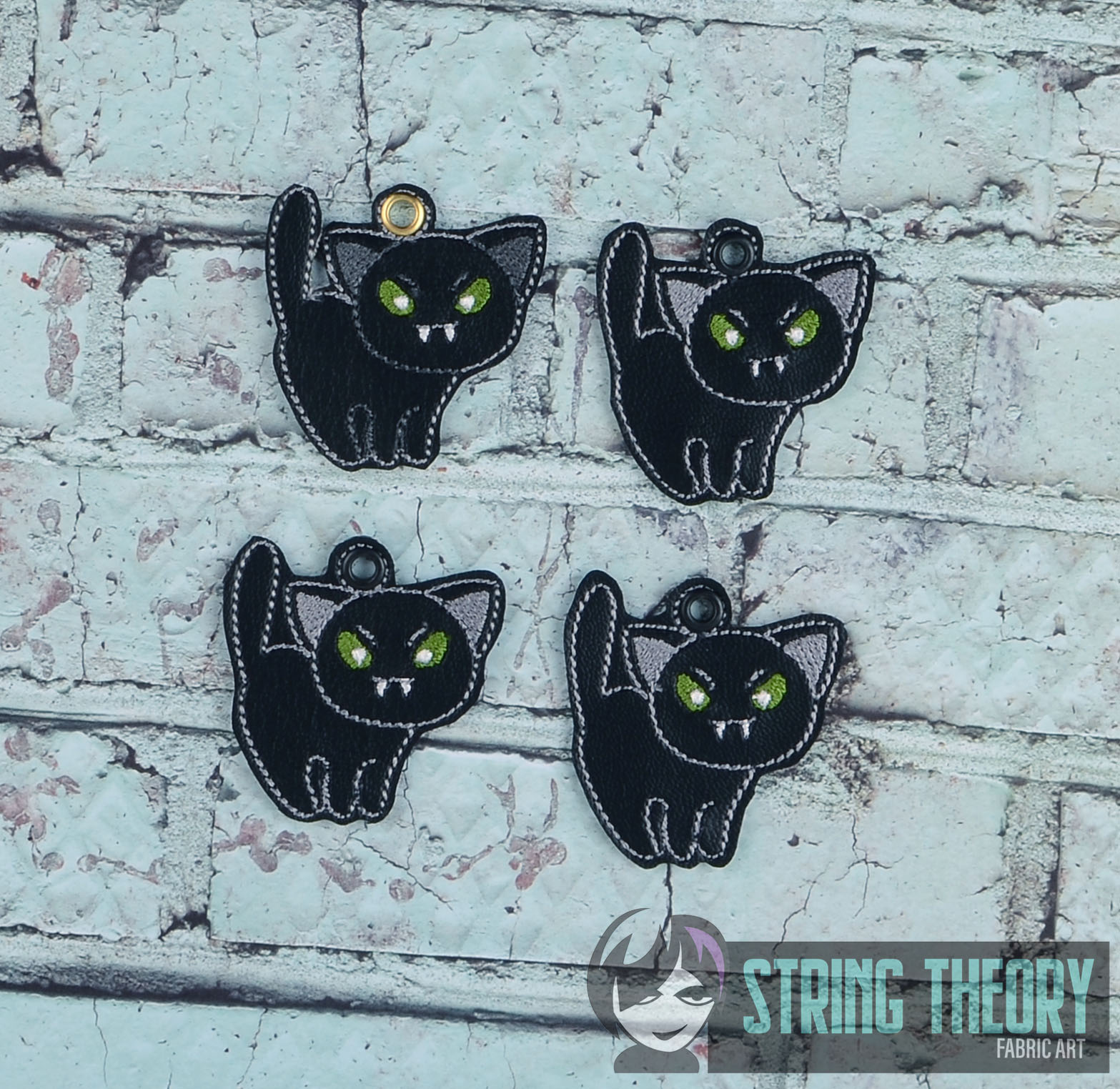 Chibi Vamp Cat – String Theory Fabric Art