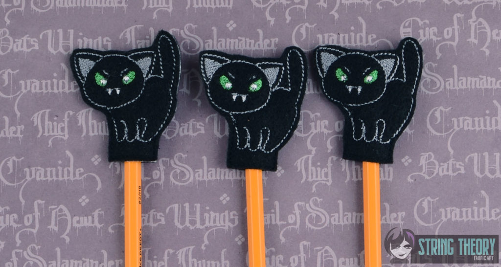 Chibi Vamp Cat – String Theory Fabric Art