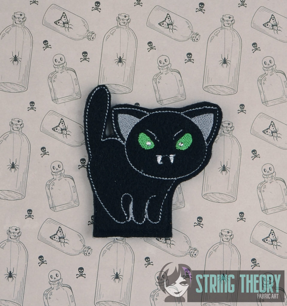 Chibi Vamp Cat – String Theory Fabric Art