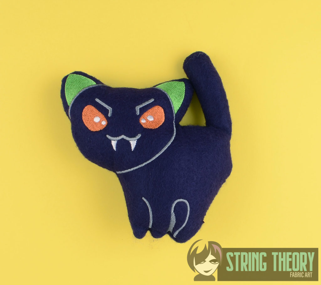 Chibi Vamp Cat Stuffie – String Theory Fabric Art