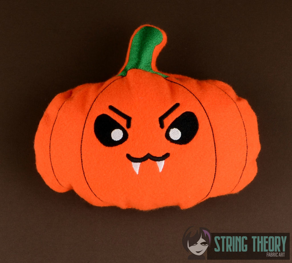 Kawaii Vamp Pumpkin Stuffie – String Theory Fabric Art