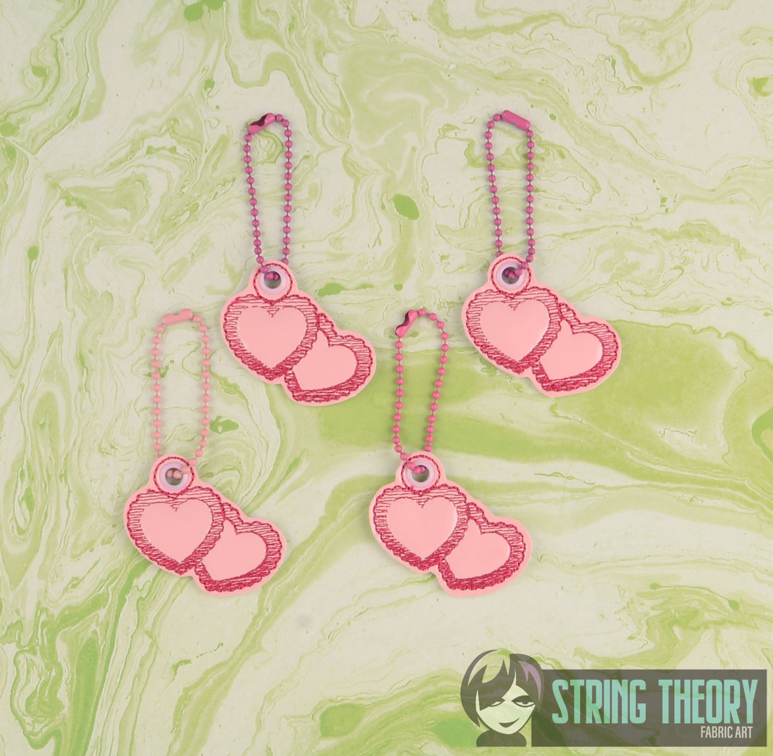 Double Heart – String Theory Fabric Art