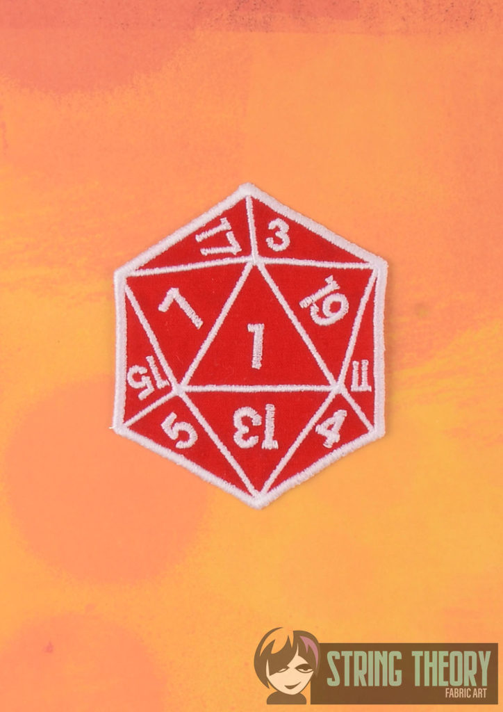 D&D D20 Critical Fail – String Theory Fabric Art