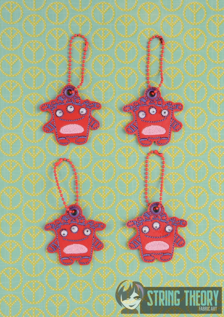 Googly Eye Monster 5 – String Theory Fabric Art