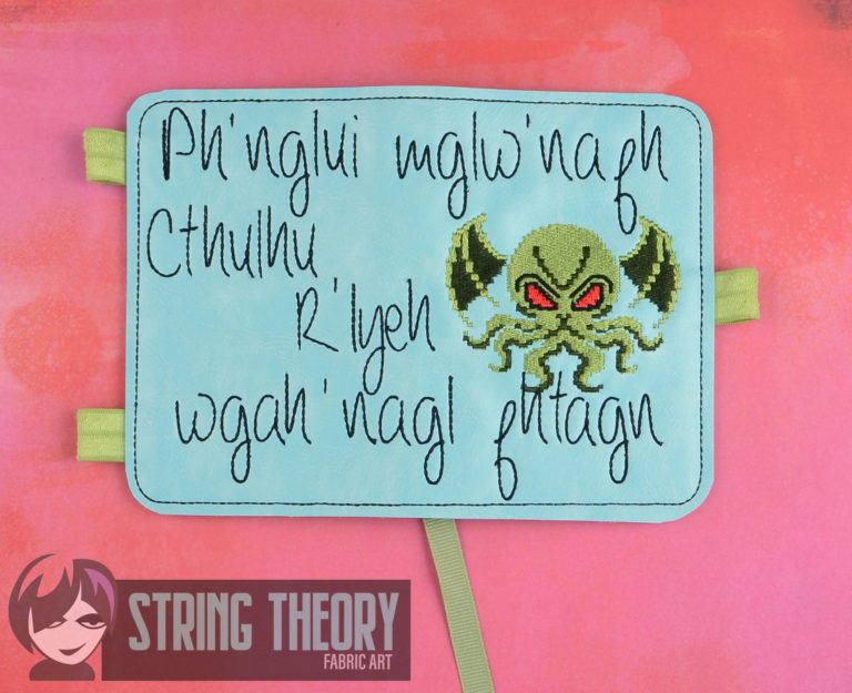 8 Bit Cthulhu Notebook Cover – String Theory Fabric Art