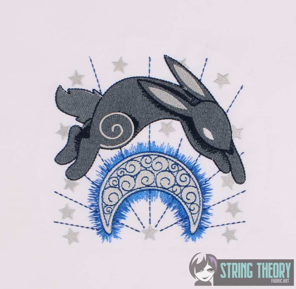 Black Rabbit of Inle – String Theory Fabric Art