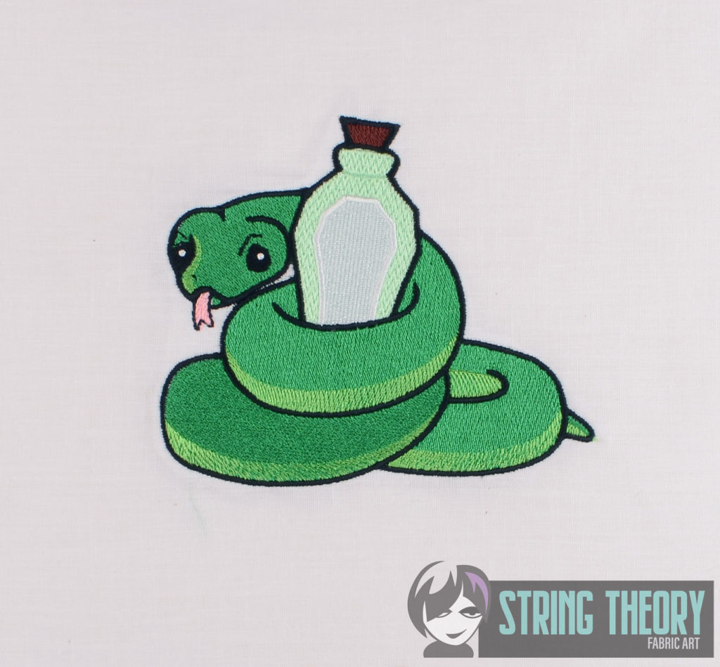 Spell Academy – Chibi Potion Snake – String Theory Fabric Art