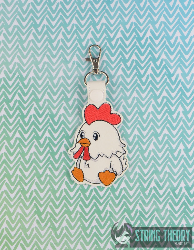 Chibi Chicken Snap Tab Key Fob – String Theory Fabric Art