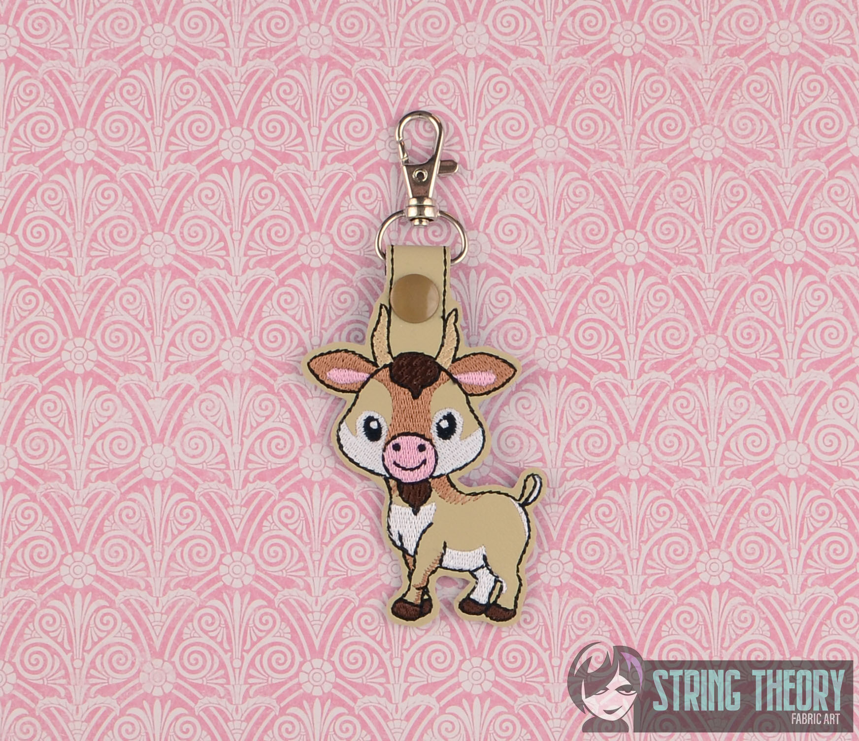 Chibi Goat Snap Tab Key Fob – String Theory Fabric Art