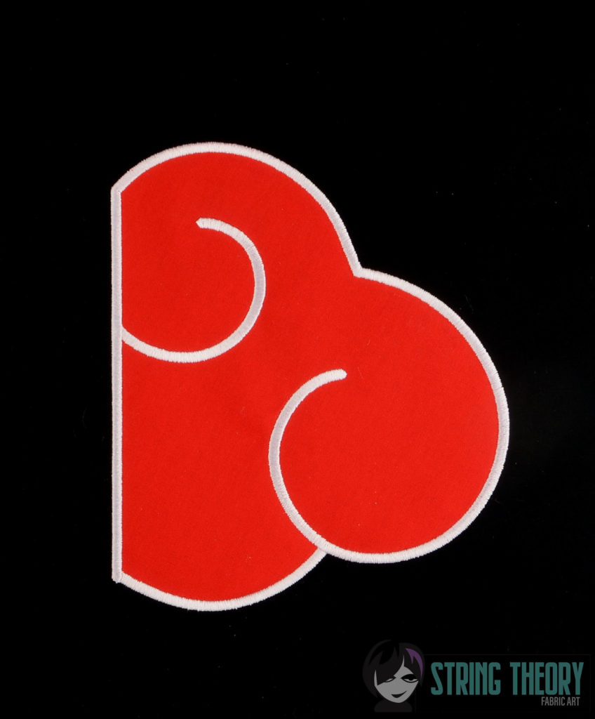 Naruto Akatsuki Cloud Appliqué Split – String Theory Fabric Art