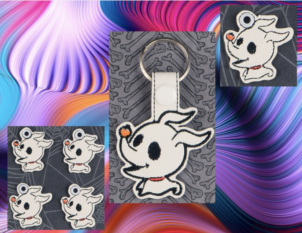 Chibi Ghost Dog – String Theory Fabric Art