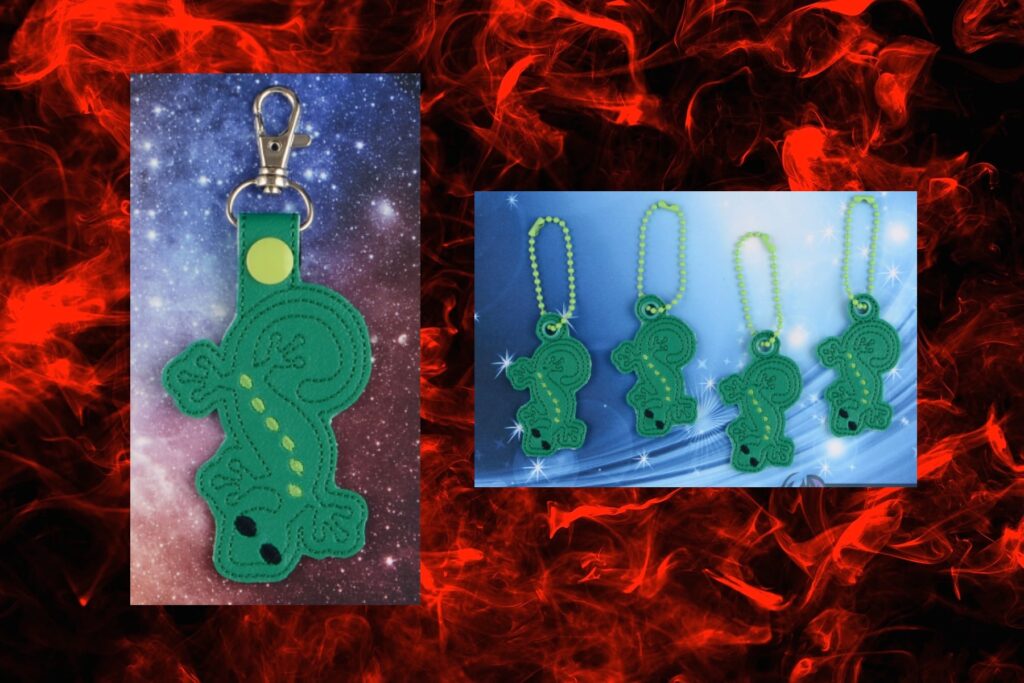 Lizard – String Theory Fabric Art