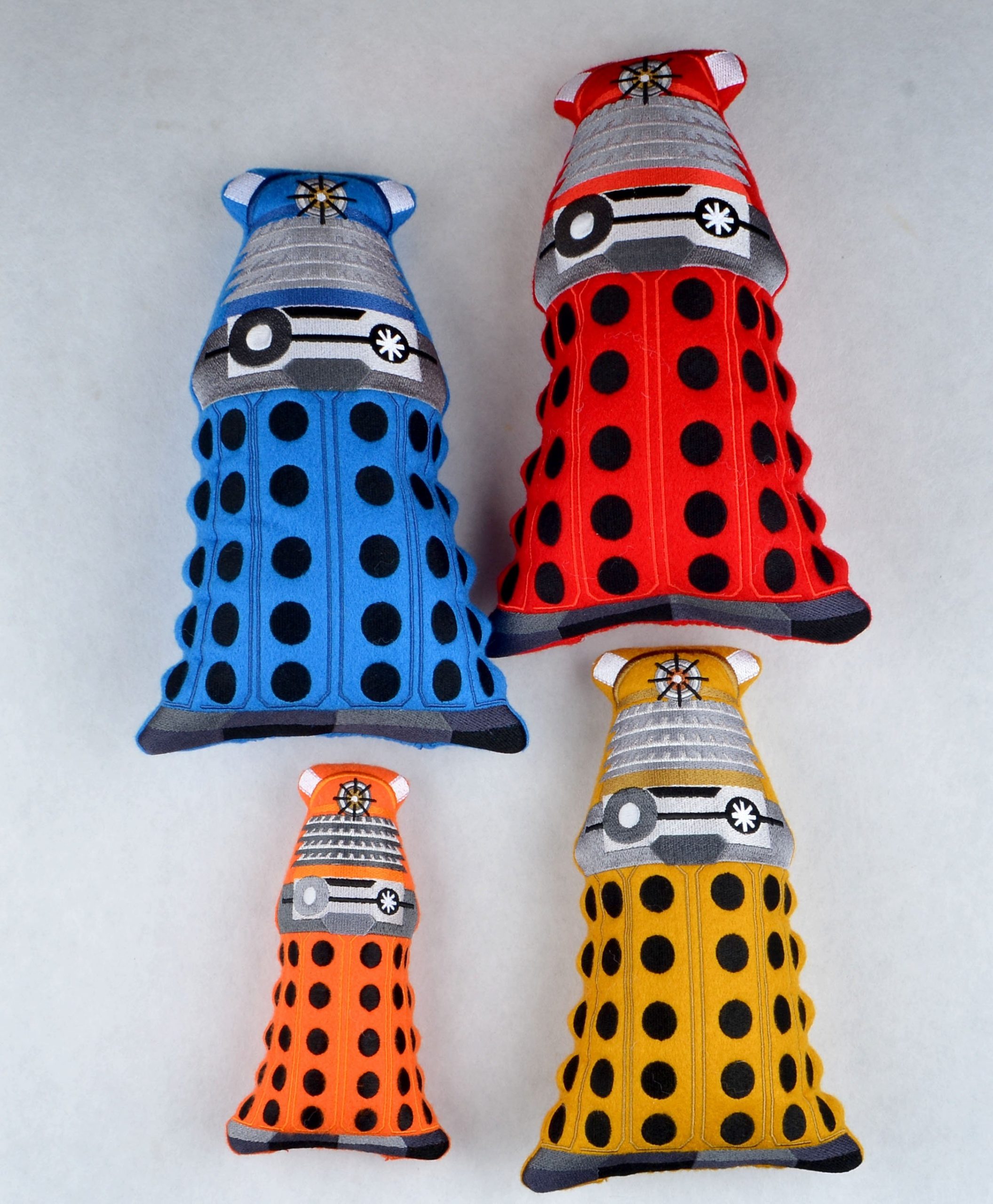 Dr. Space Time – Evil Robot Stuffie – String Theory Fabric Art