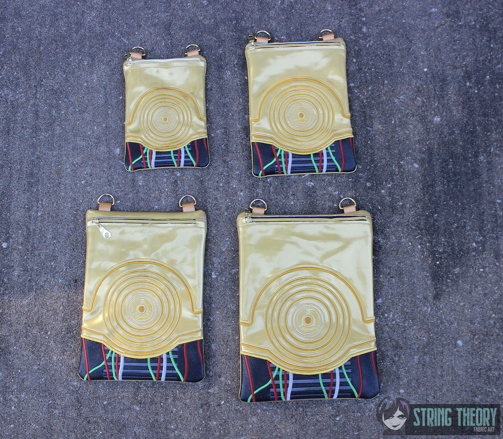 Star Battles Gold Bot Fully Lined Zip Bag – String Theory Fabric Art