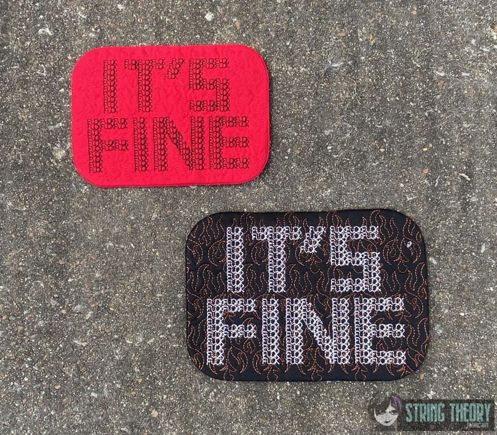 Its Fine Fuck Mug Rug String Theory Fabric Art
