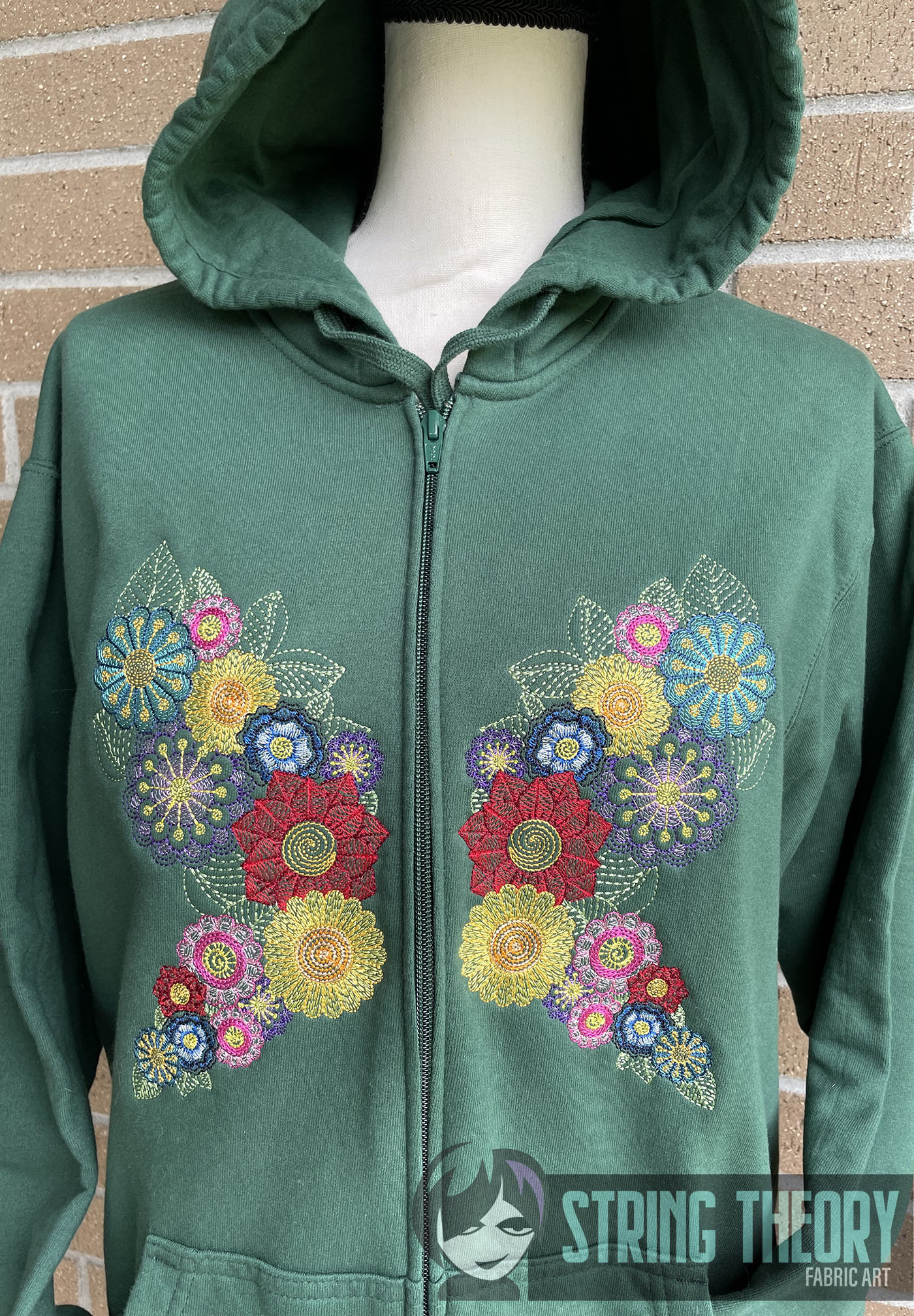 Flower Butterfly Split – String Theory Fabric Art