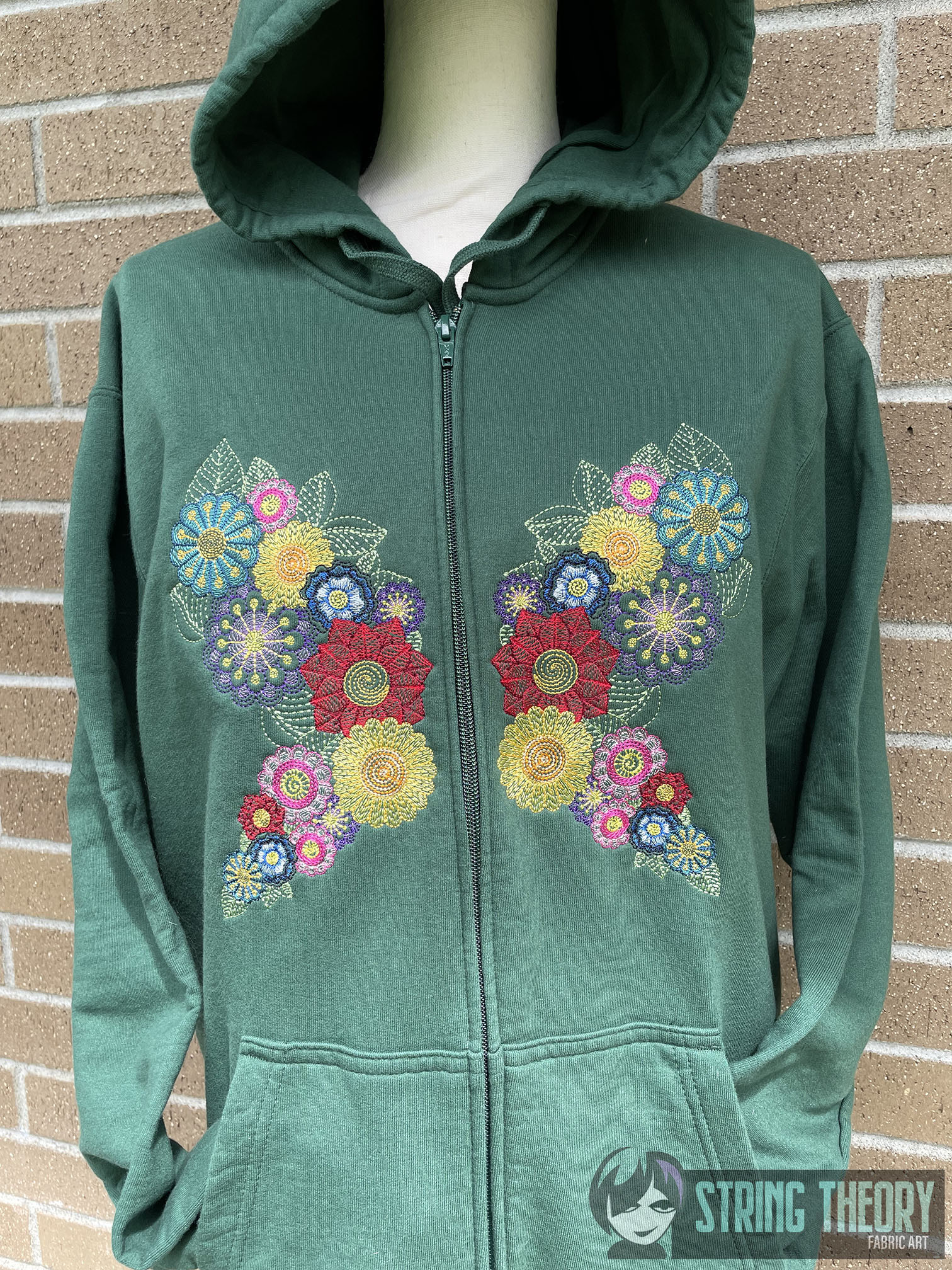 Flower Butterfly Split – String Theory Fabric Art