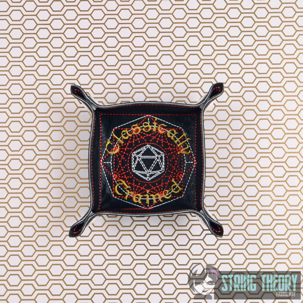 Classically Trained Dice Tray – String Theory Fabric Art