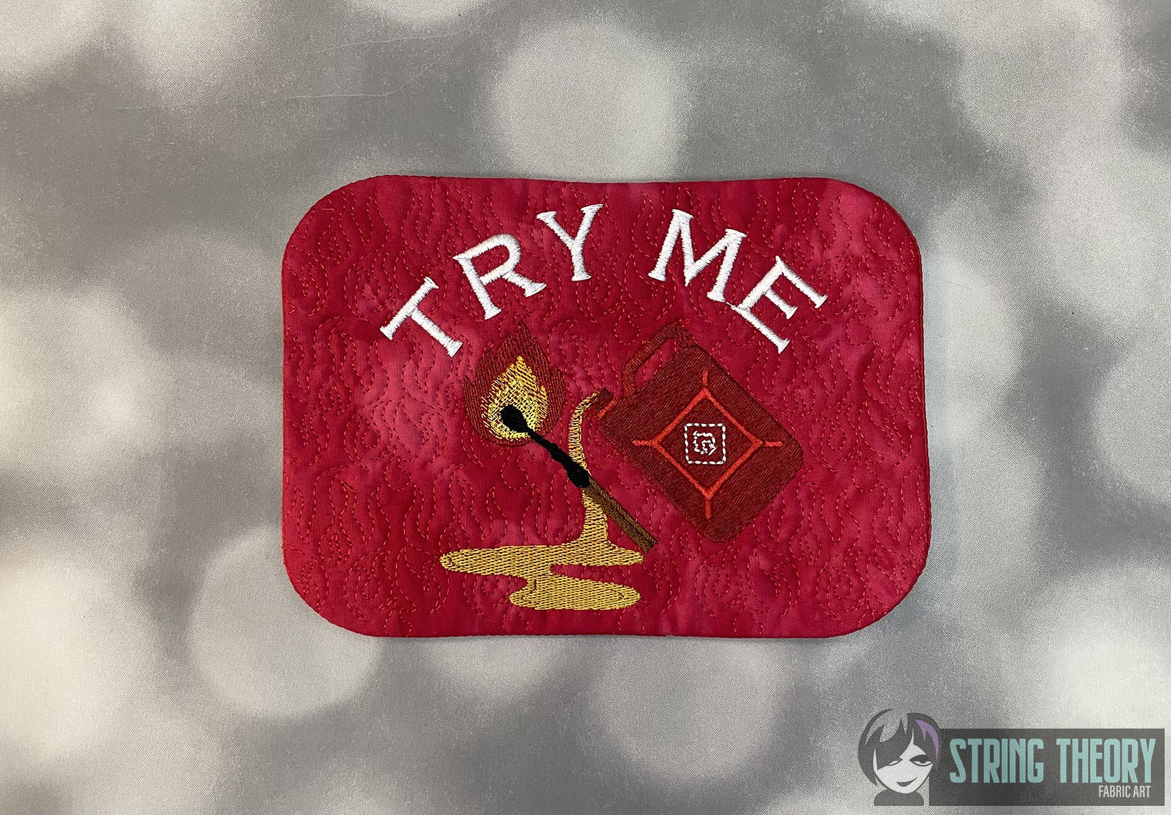 Try Me Mug Rug – String Theory Fabric Art