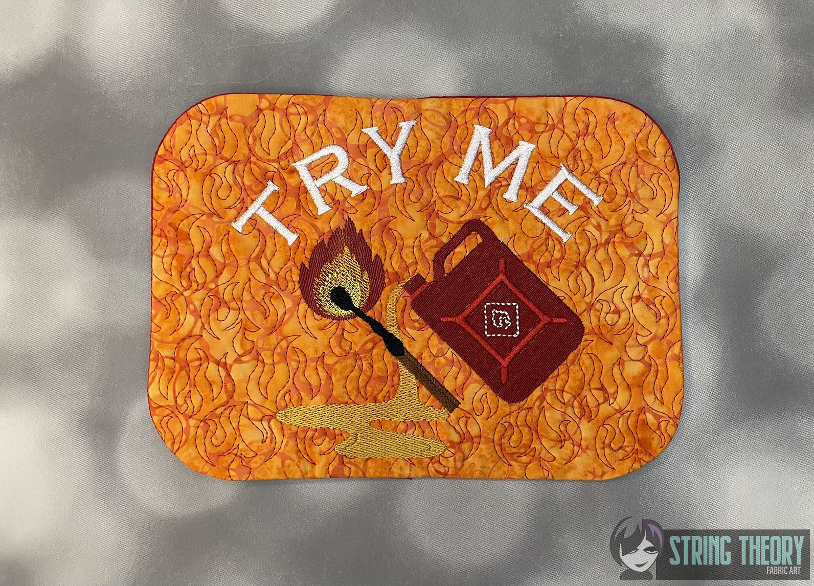 Try Me Mug Rug – String Theory Fabric Art