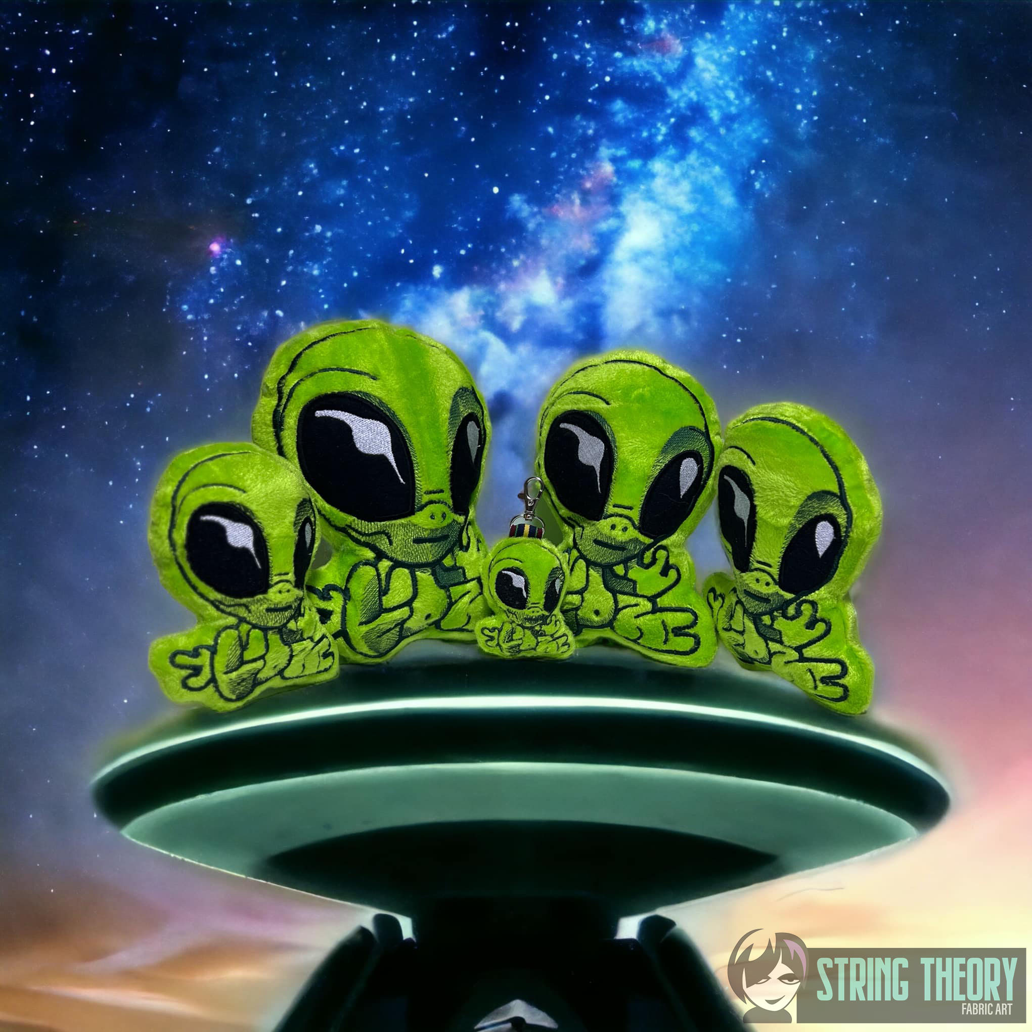 Chibi Alien Stuffie – String Theory Fabric Art