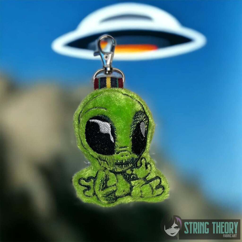 Chibi Alien Stuffie – String Theory Fabric Art