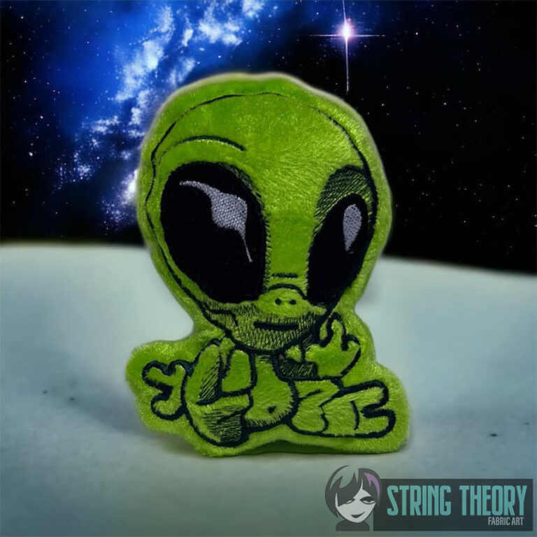 Chibi Alien Stuffie – String Theory Fabric Art