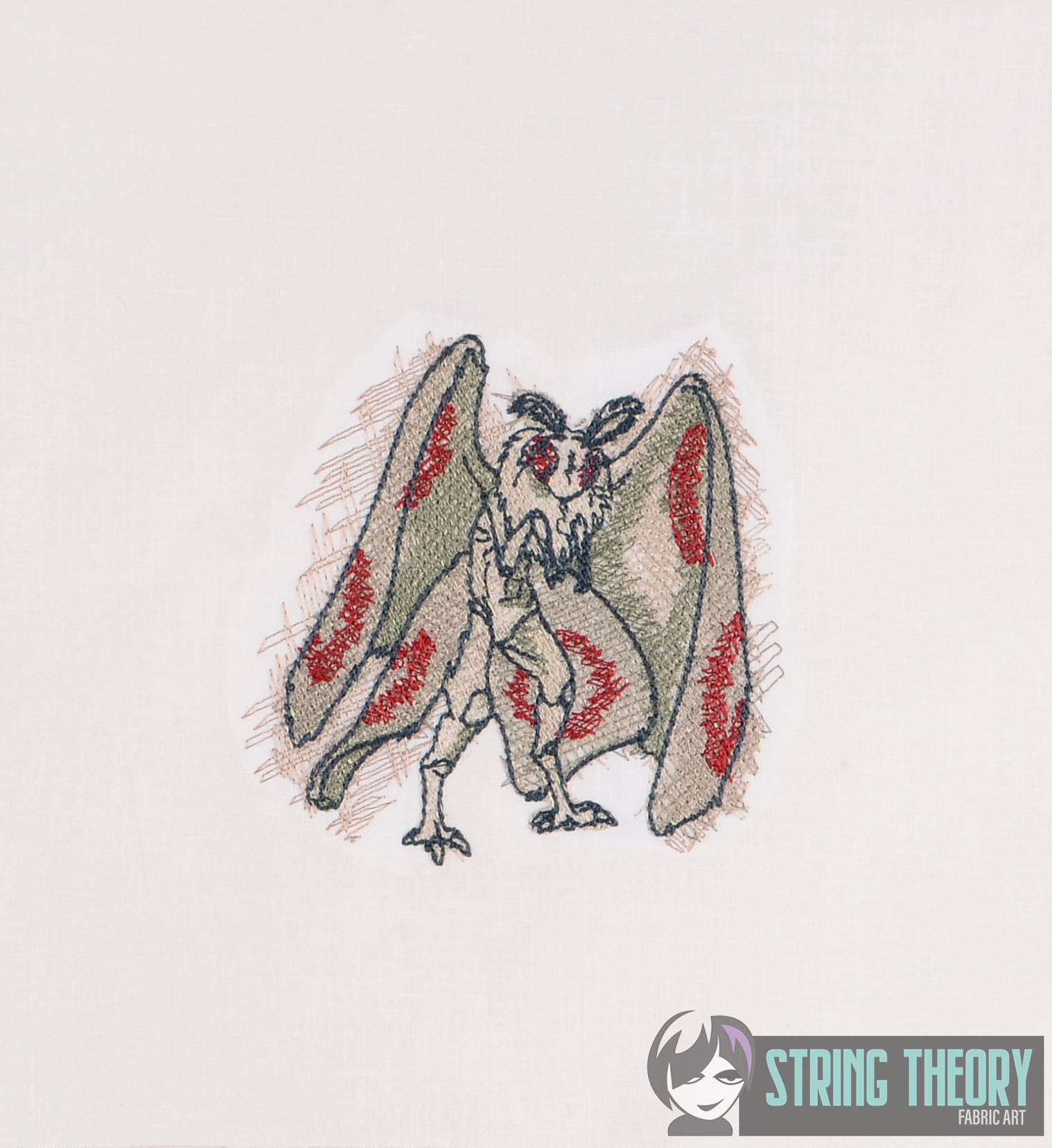 Cryptid Hunter Mothman – String Theory Fabric Art